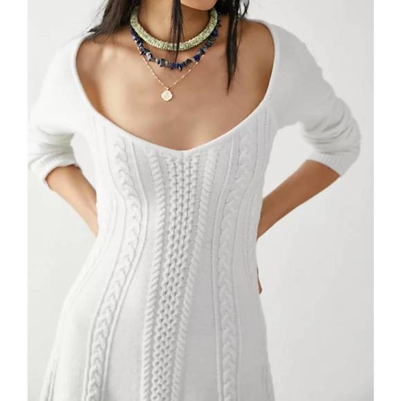 Free People | Dresses | New Free People Small World Sweater Mini Dress ...